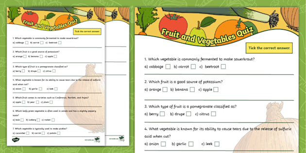 Vegetables Quizzes | twinkl.co.uk