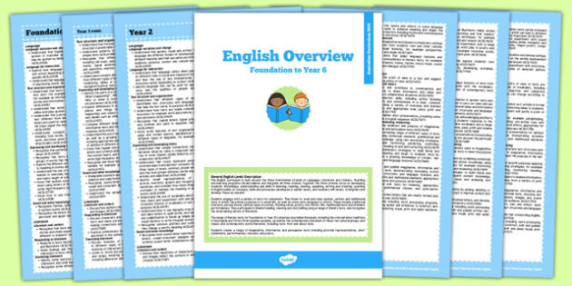 FREE! - Australian Curriculum Foundation to Y6 Overview Booklet English