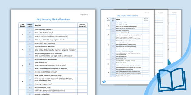 * NEW * Blanks Questions: For Supporting Learning On Jetty Jumping