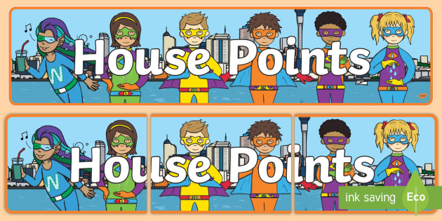 Superhero House Points Display Banner (teacher made)