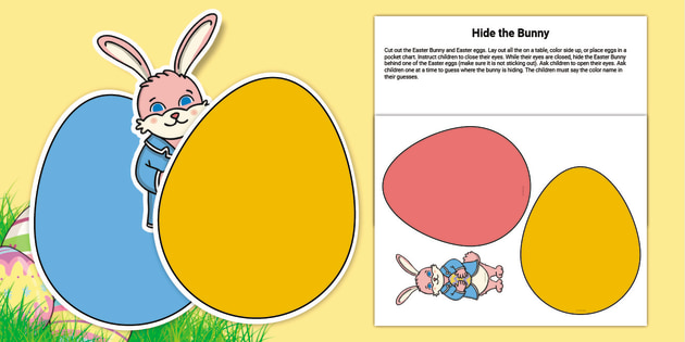 Hide the Bunny Easter Color Recognition Activity | Twinkl