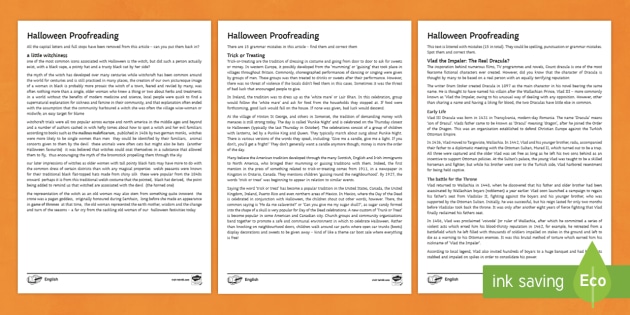 Halloween Proofreading Activity Pack (teacher made)
