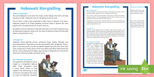 Hakawati Storytelling Fact File - Middle East History, Stories, UAE