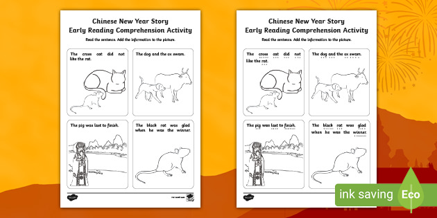 Chinese New Year Story Phase 4 Early Reading Comprehension Activity