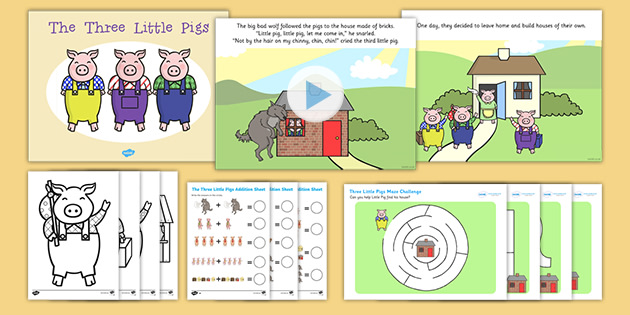 Share a Story - The Three Little Pigs School Closure Pack (Ages 3 - 5)