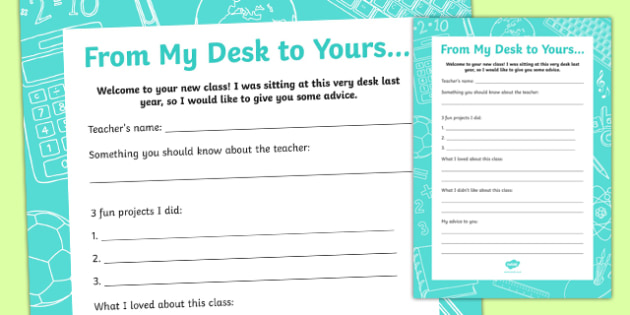 From My Desk to Yours... Worksheet / Worksheet, worksheet