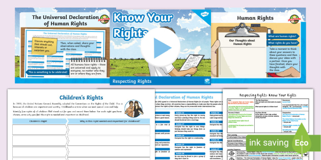 Citizenship UKS2 Respecting Rights Lesson 1: Know Your Rights Lesson Pack