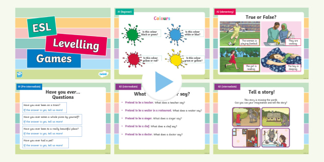 FREE Levelling Games for ESL Students (teacher made)