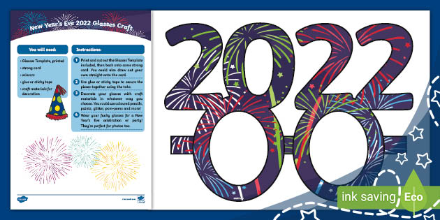 New Year's Eve 2022 Glasses Craft (Teacher-Made)