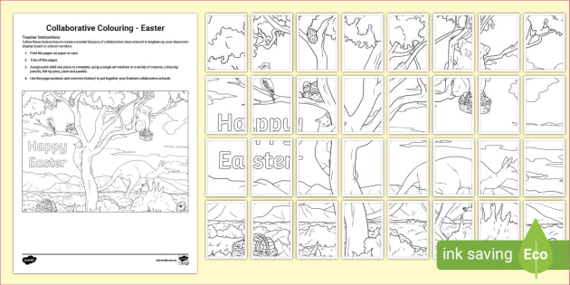 Australian Easter Collaborative Colouring (Teacher-Made)