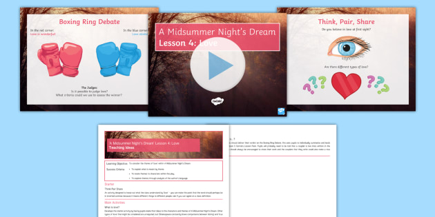 A Midsummer Night's Dream Lesson 4: Love (teacher made)