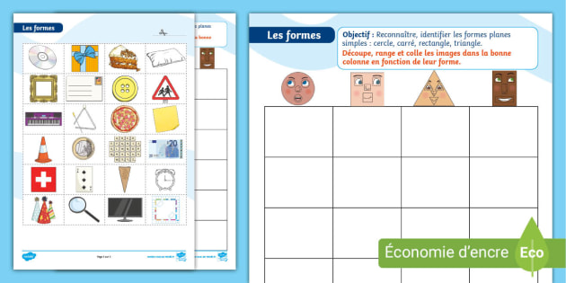 Identifier et ranger des formes simples (teacher made)