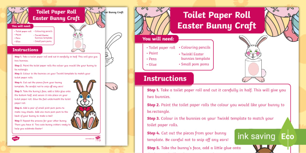 FREE! - Toilet Paper Roll Easter Bunny Craft - Primary Resources