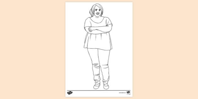 FREE! - Girl Standing Smiling Colouring Sheet | Colouring sheets