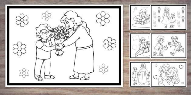 Mother's Day Colouring Placemats | Twinkl Party