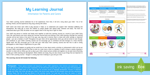 Early Years Developmental Journal: Guide for Parents/Carers
