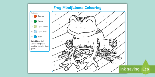 FREE! - Frog Mindfulness Colour by Number (teacher made)