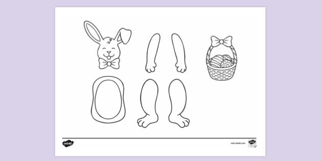FREE! - Split Pin Easter Bunny Colouring | Colouring Sheets