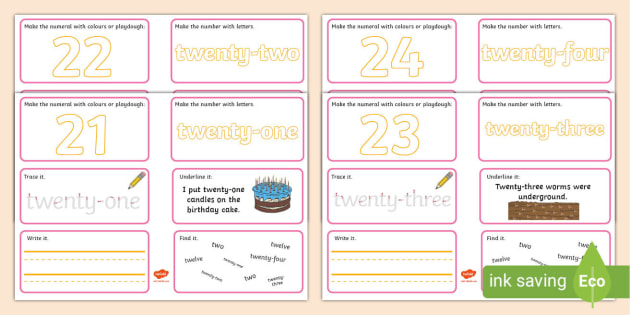 * NEW * Numbers 21-30 Make Read Write Activity Mat