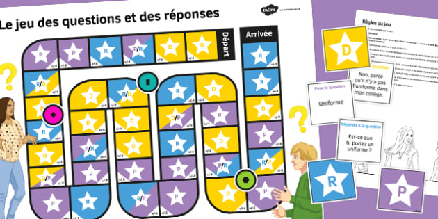 Asking Questions in French Board Game - French