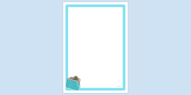 FREE! - Simple Blank Coin Purse Page Border | Page Borders | Twinkl