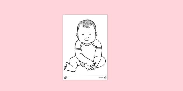 FREE! - Baby Colouring Sheet | Colouring Sheets | Twinkl