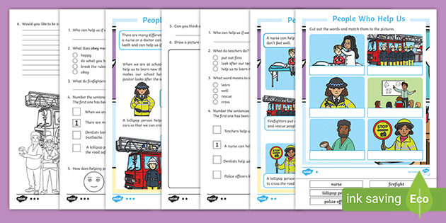 Let's Learn about People Who Help Us Differentiated Reading Comprehension