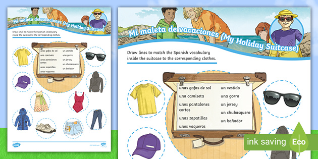 👉 Spanish: My Holiday Suitcase Activity Sheet