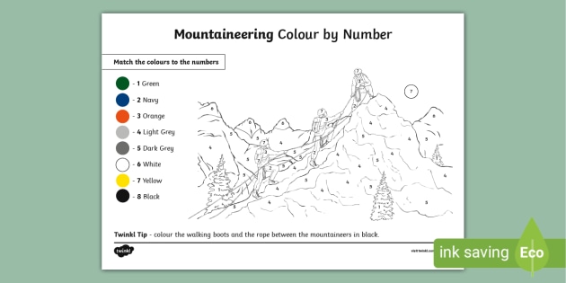 FREE! - Mountaineering Colour by Number (teacher made)