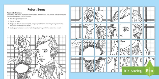 Robert Burns Collaborative Colouring Activity Pack