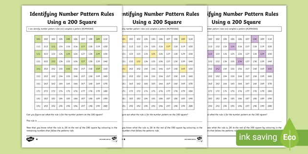 Identifying Number Pattern Rules on a 101-200 Square Differentiated