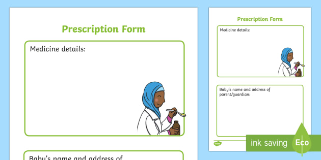 Baby Clinic Role Play Prescription Form