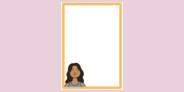 FREE! - Smiling Woman Page Border | Page Borders | Twinkl