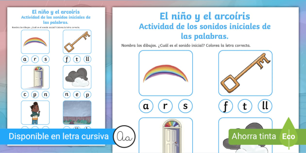 Hoja de actividad: Los sonidos del niño y el arcoíris