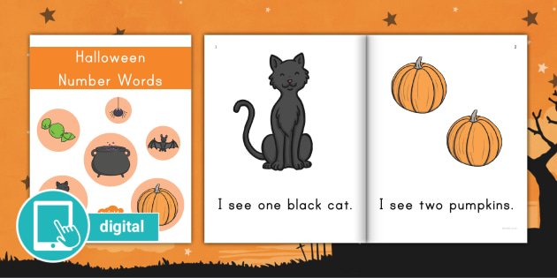Halloween Number Words Early Emergent Reader eBook | Twinkl
