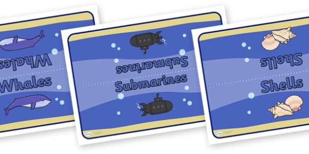 FREE! - Editable Class Table Group Signs (Under the Sea)