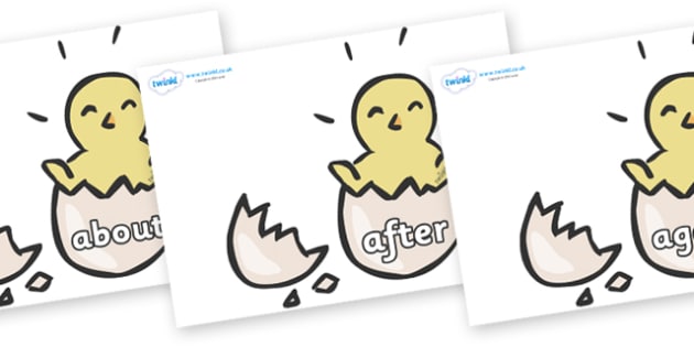 FREE! - KS1 Keywords on Hatching Chicks (Teacher-Made)