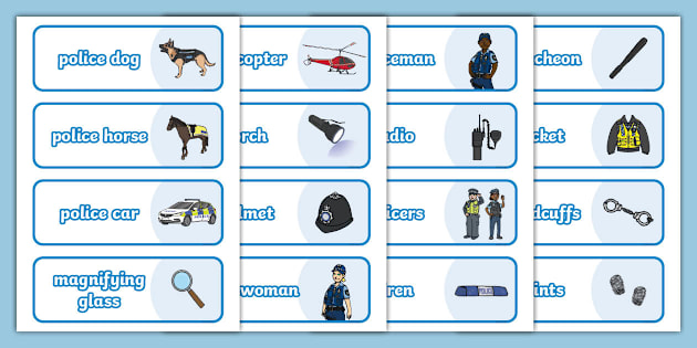 The Police Word Resources Police Word Mat (teacher Made) Twinkl