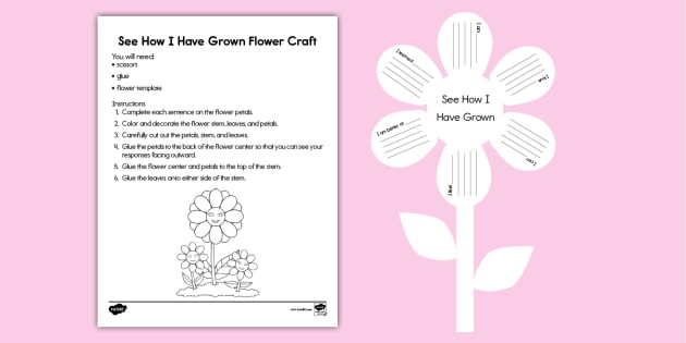 End of School: See How I Have Grown Keepsake Flower Craft