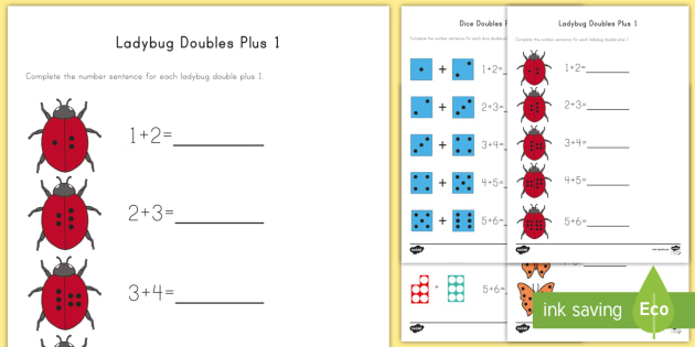 Doubles Plus One With Pictures Worksheets Doubles Near Doubles Double