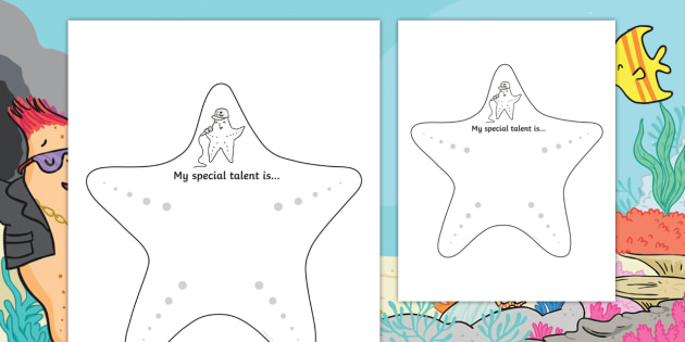 Starry-Eyed Stan We Are All Super Starfish Writing Template