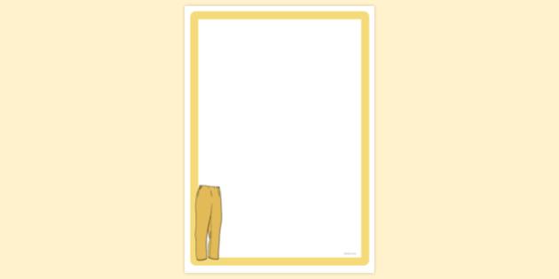 FREE! - Simple Blank Waterproof Trousers Page Border | Twinkl