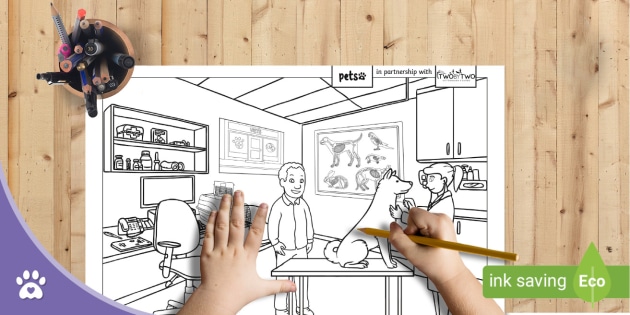 FREE! - Vet Practice - Colouring Sheet - Pet Colouring - Twinkl Pets