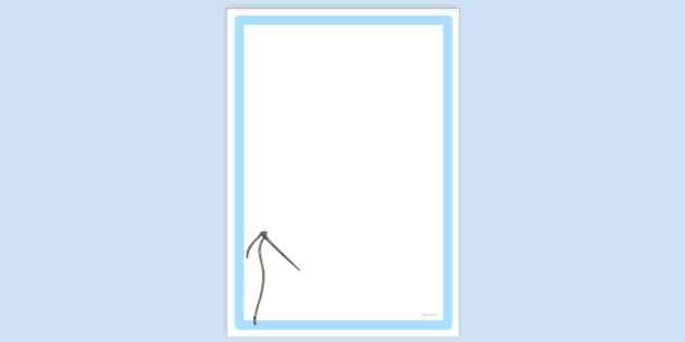 FREE! - Simple Blank Big Needle and Thread Page Border