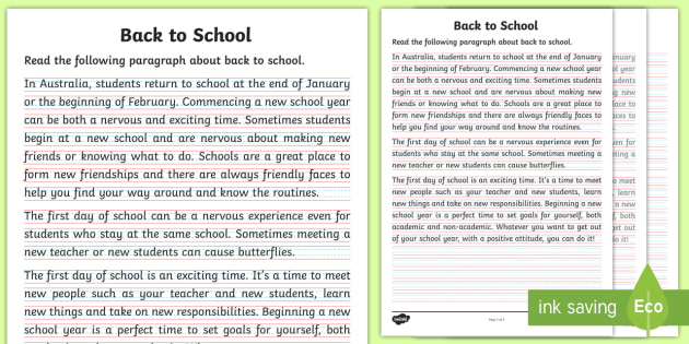 Back to School Handwriting Practice Worksheets