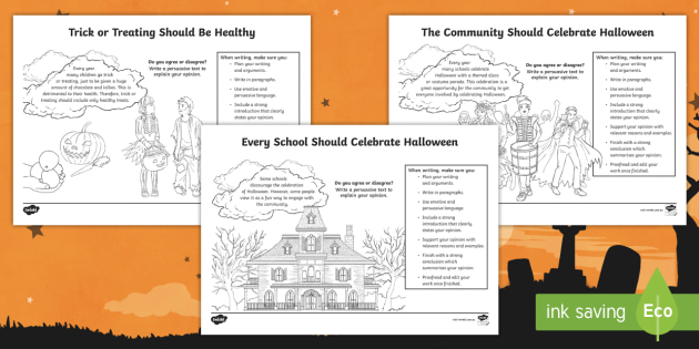 Halloween Persuasive Writing Template