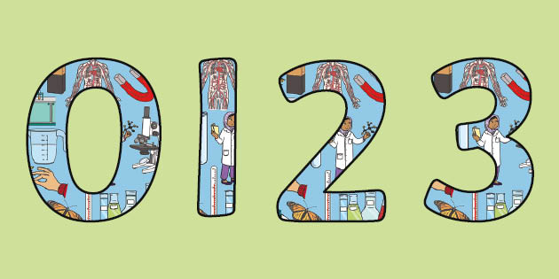 Science Themed Display Numbers (teacher made)