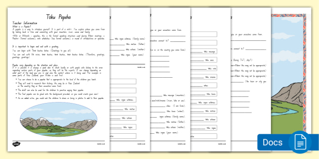 Māori Pepeha Template - Pepeha Poster / Mihi Whakatau