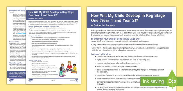 How Your Child Develops in Key Stage One Parent and Carer Information Sheet
