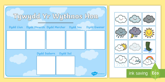 This Week's Weather in Welsh Chart | Twinkl Resources Wales